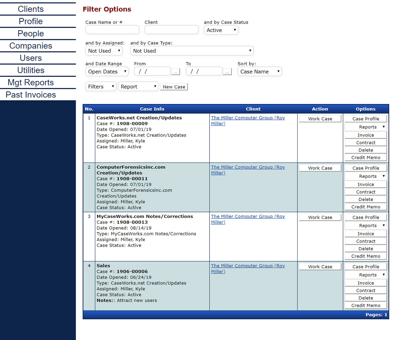 Using Filters in CaseWorks