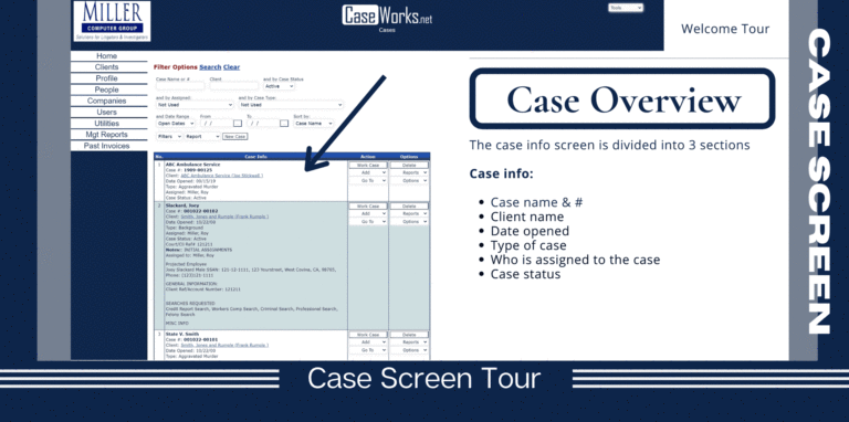 Case Screen guide, tips & tricks