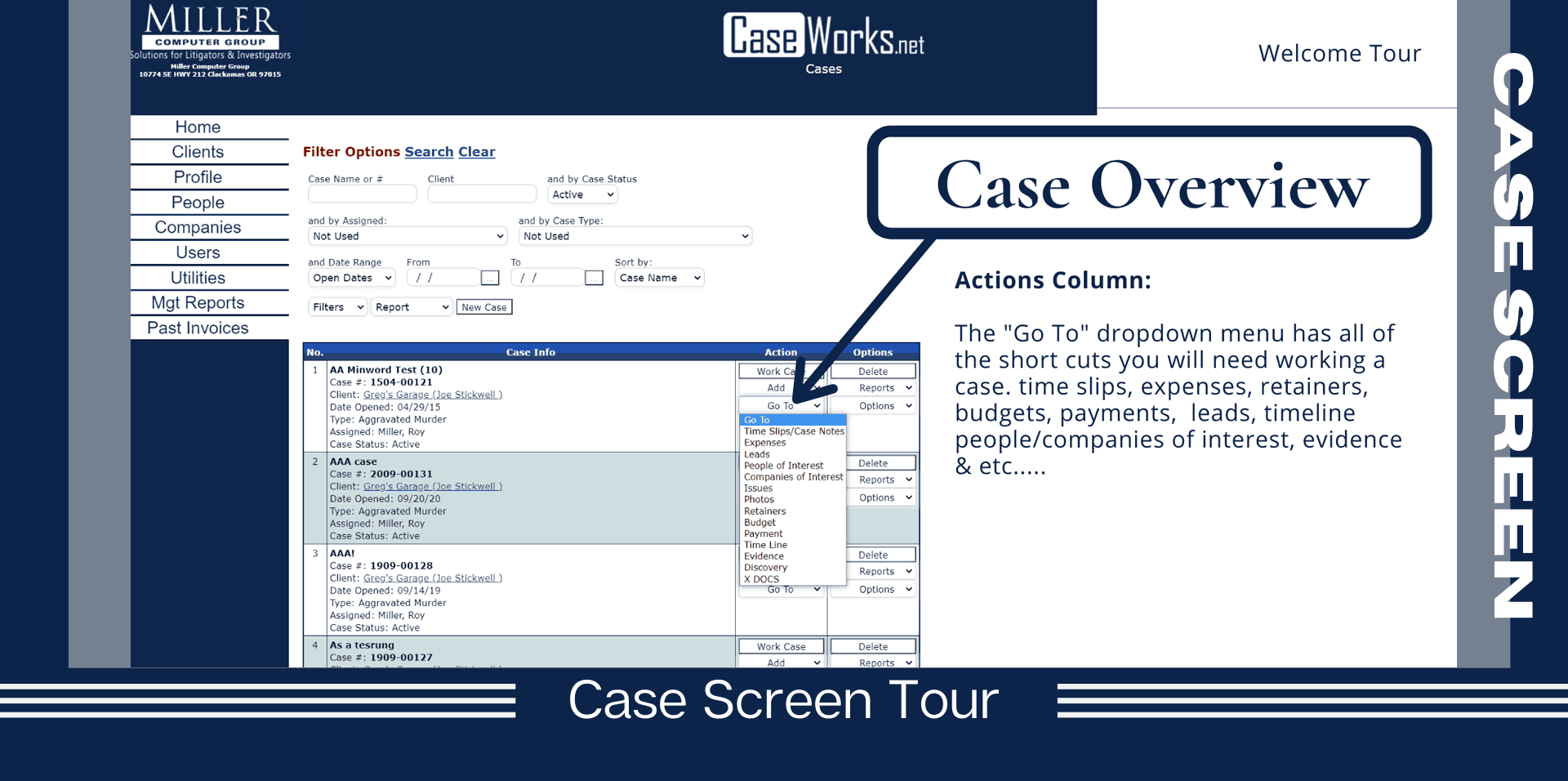 Case Screen guide, tips & tricks