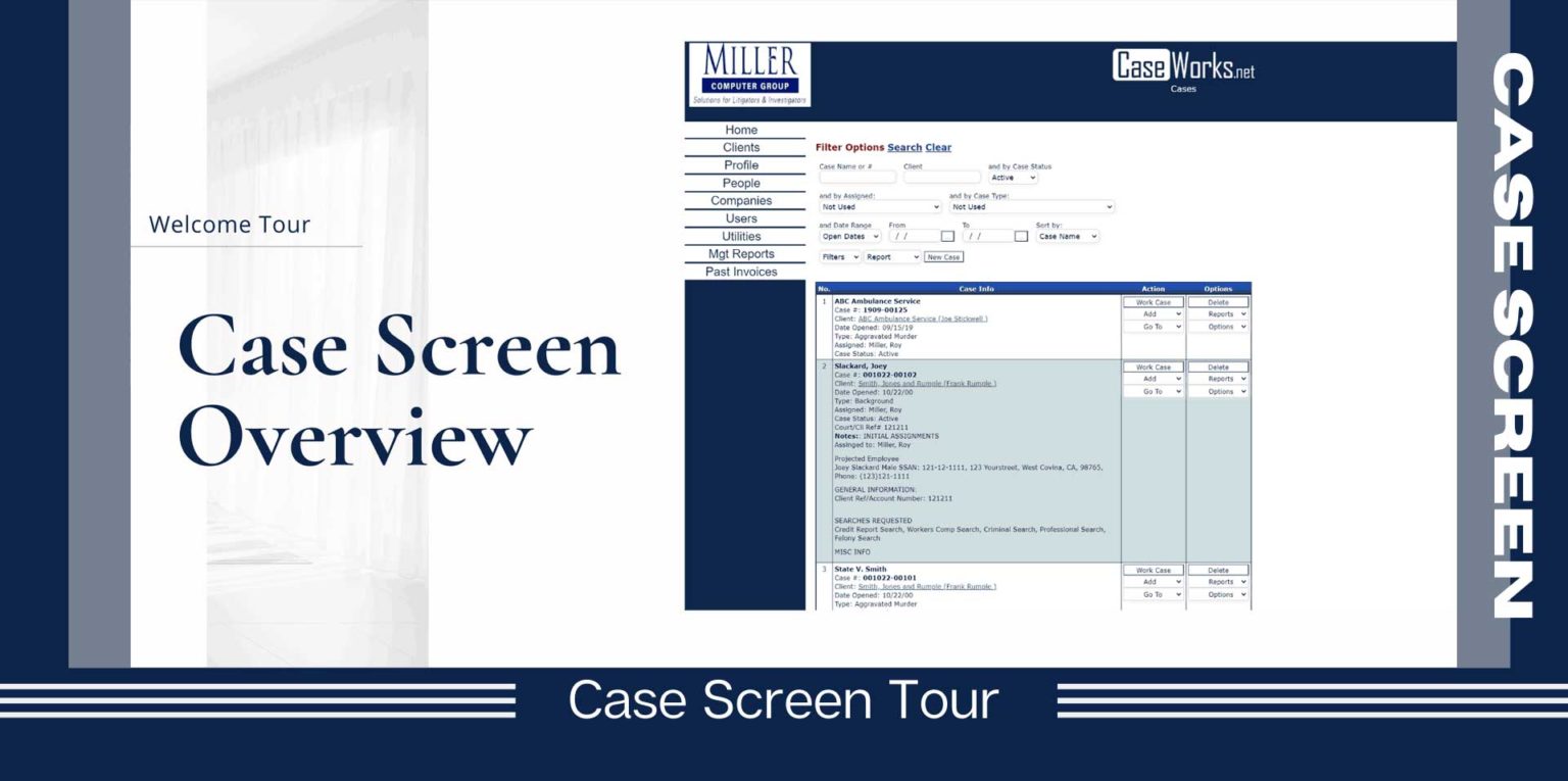 Case Screen guide, tips & tricks