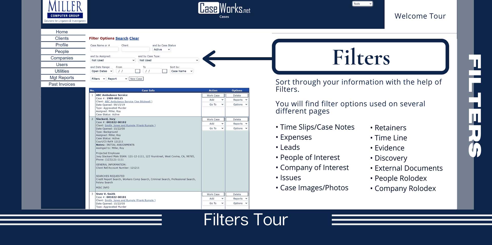 CaseWorks Filters case information for Private Investigators